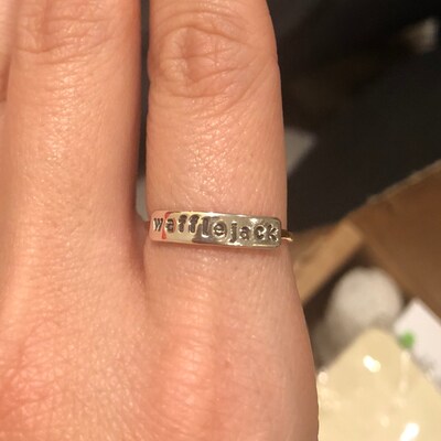 Personalized Jewelry, Custom Word Ring, Custom Name Ring, Stackable ...