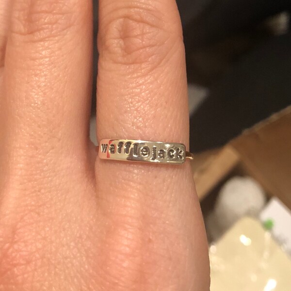 Personalized Jewelry, Custom Word Ring, Custom Name Ring, Stackable ...