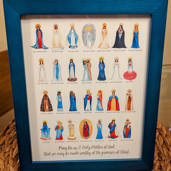 INSTANT DOWNLOAD Titles of Mary Art Print, Catholic Art, Religious Home ...