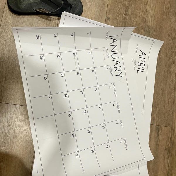 Large Personalized Wall Calendar With FREE Wood Hanger - 12 Months | 24 ...