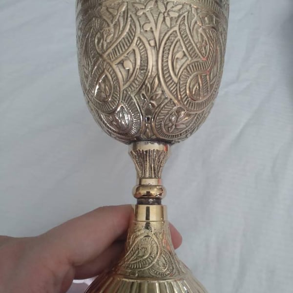 Handmade Brass Goblet for Communion Gold Chalice Cup Arthur King ...