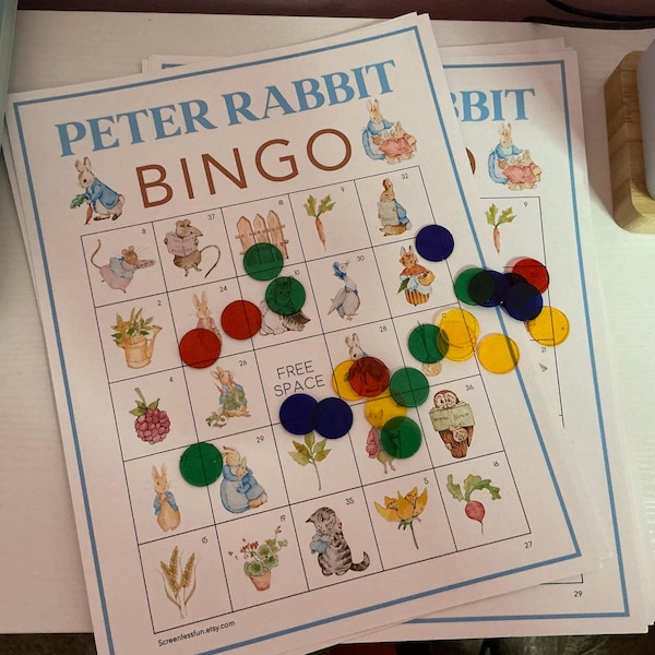 Peter Rabbit Baby Shower Bingo Game, Rustic Bunny Bundle, Boy Baby ...