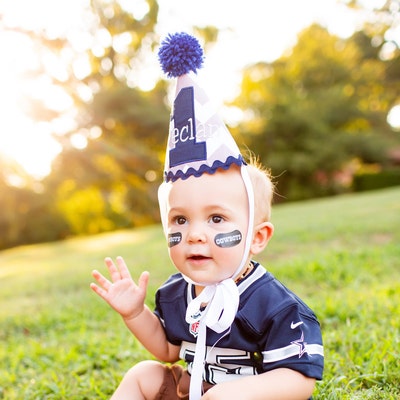 KIDS BIRTHDAY SET Dallas Cowboy Football Birthday Hat and Matching Bib ...