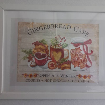 Rustic Gingerbread Cafe Christmas Sign, Christmas Gingerbread Hot ...