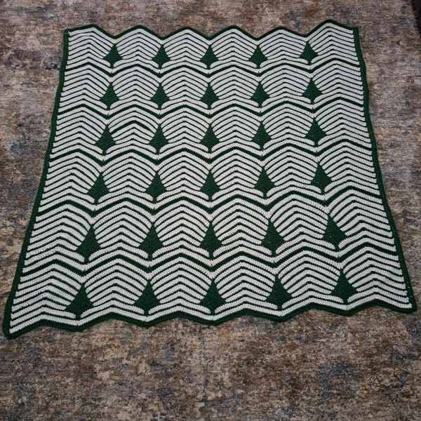 Vintage Crochet Pattern Red White Blue Ripple Afghan PDF Instant ...