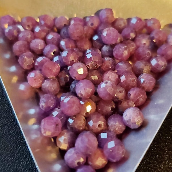 AAA Real Genuine Natural Purple Red Ruby Gemstone Faceted 3mm 4mm 5mm ...