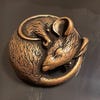 Bronze Miniature Sleeping Mouse Brass Animal Sculpture Mouse ...