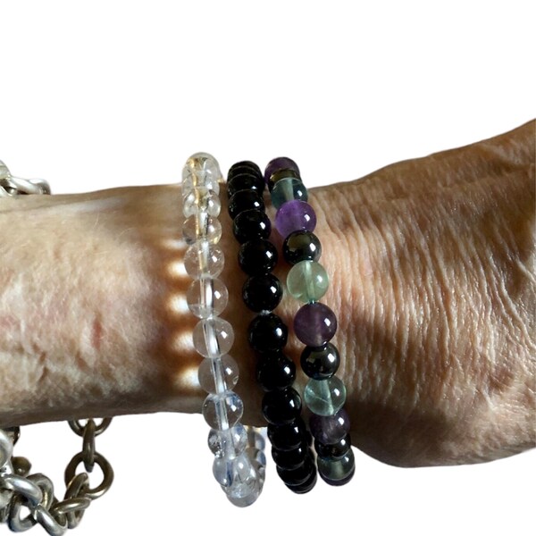 Empath Protection Bracelet | 6mm Gemstone Bracelet | Emotional Support ...