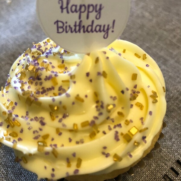 Happy Birthday Cupcake Toppers, Printable Party Circles, Favor Tags ...