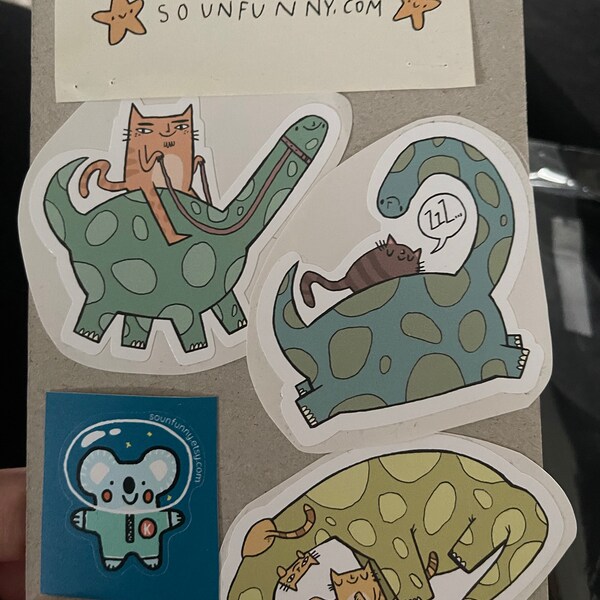 Cats & Dinos Stickers / Sticker Pack - Etsy