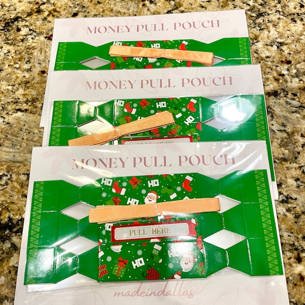 Surprise Money Pull Pouch- Rectangle, Christmas Money Pull Box, DIY ...