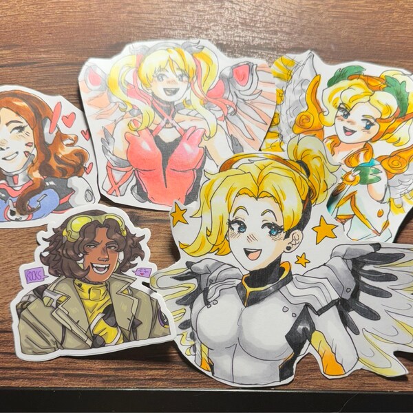 Overwatch Support Heart Button Pins | Ana, Baptiste, Brigitte, Illari ...