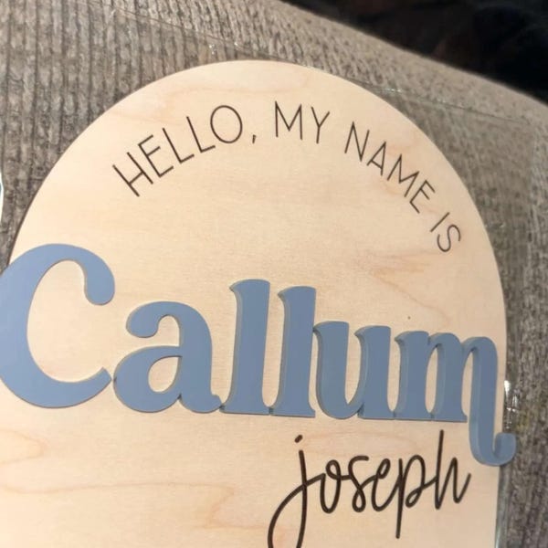 Baby Name Announcement Sign - Hello My Name is Sign - Fresh 48 Photo ...