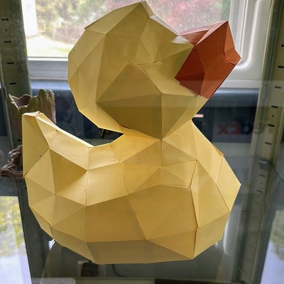 Red-crowned Crane Papercraft Template, Abstract Low Poly 3D Origami ...