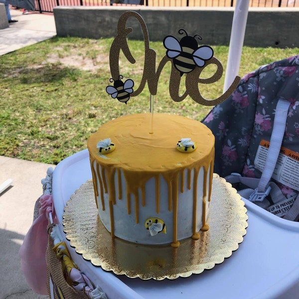 First Birthday Cake Topper | Sweet as Can Bee Theme | One Topper ...