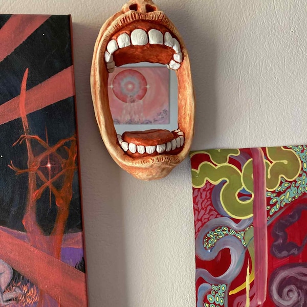 Gaping Gob Hanging Mirror. - Etsy