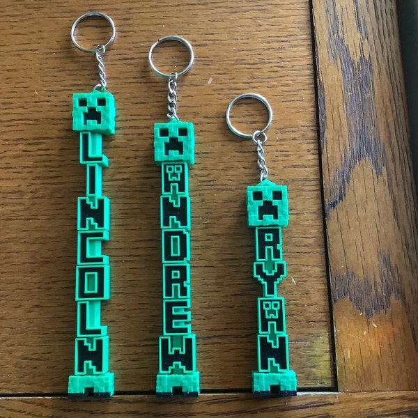 Minecraft Creeper Personalized Custom Name Tag, Keychain, Keyring ...