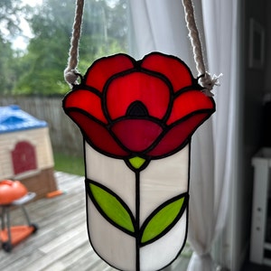Rose Pattern Stained Glass Pattern DIY Stained Glass Pattern Pdf Flower ...