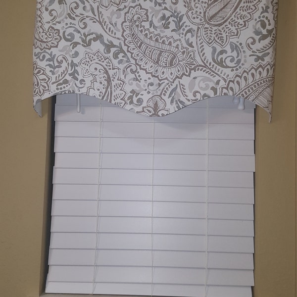 Paisley Valance Ecru Scalloped Valance Lined Window Valance Decorative ...