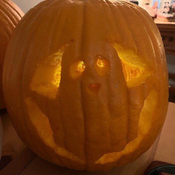 Printable Cute Ghost Pumpkin Carving Stencil | Halloween Pumpkin Cute ...