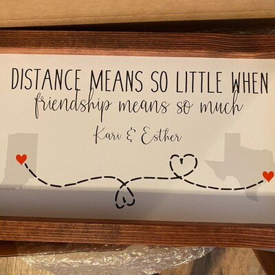 Best Friend Long Distance Gift, Distance Means so Little When ...