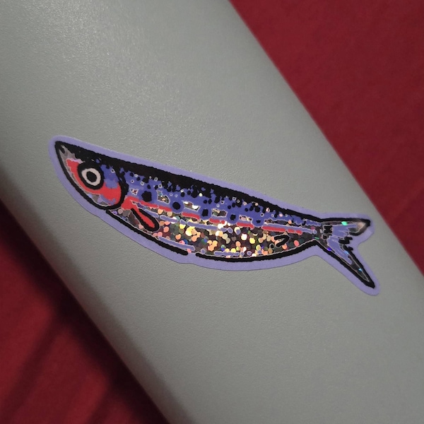 Silly Sardines - Fish Glitter Stickers - 3 Inches - Etsy