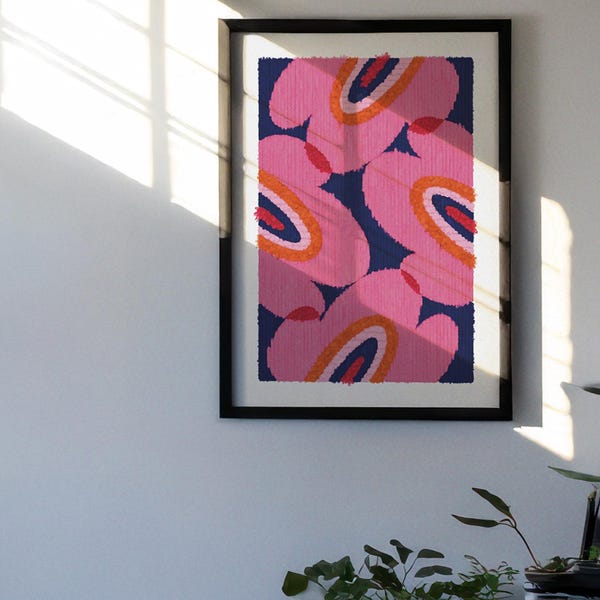 Pink Psychedelic Area Rug, Abstract Animal Print, Green Dopamine Home ...