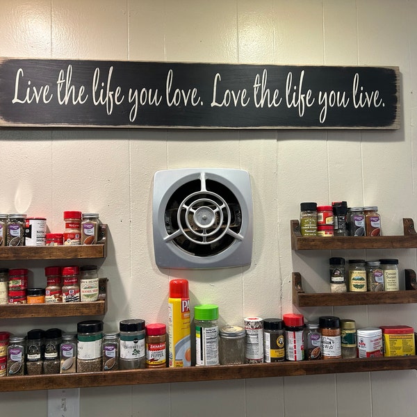 S 906 Handmade, Wooden, Long Signs With Saying "live the Life You Love ...