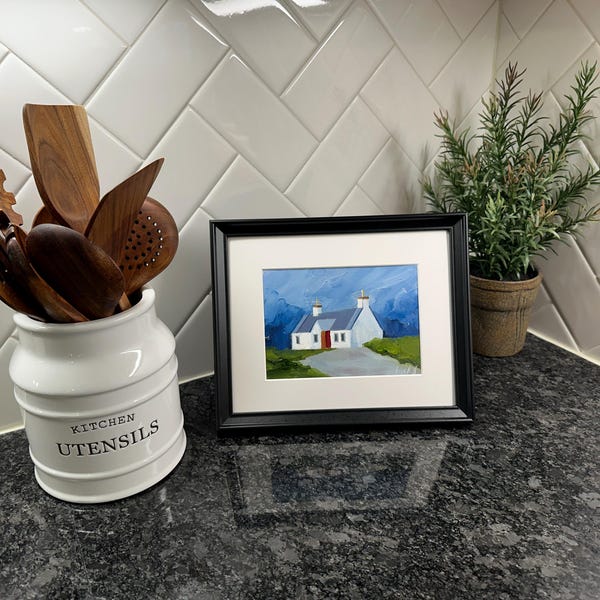 Clothesline Coastal Oil Painting Laundry Room Art Small Format Art ...