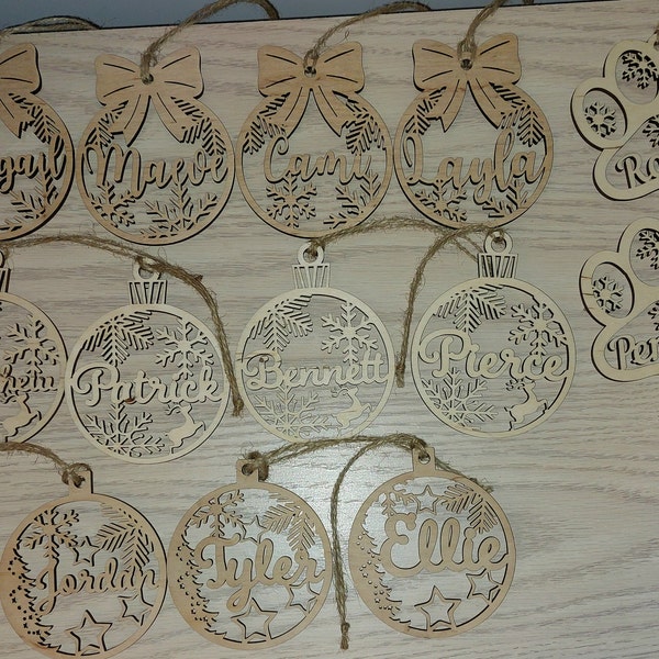 Personalized Christmas Ornaments, Custom Christmas Tree Decor, Wood ...