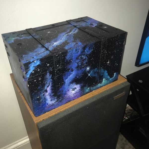 Galaxy Box Hand Painted Chest Outerspace Original Art Jewelry Wooden ...