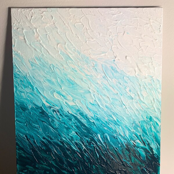 Small Ocean Painting Original Frameable Wall Art Sea Coastal Art Beach ...