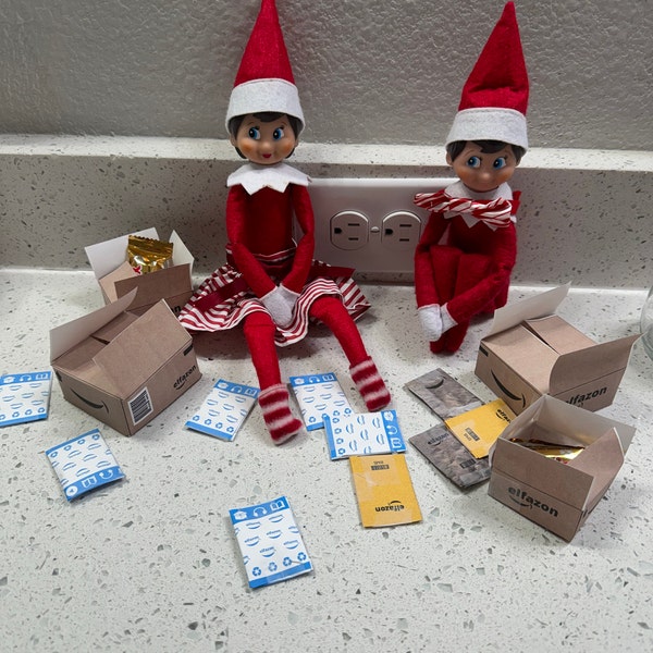 Christmas Elf Sized Elfazon Boxes amazon Elf Prop Idea Digital Download ...