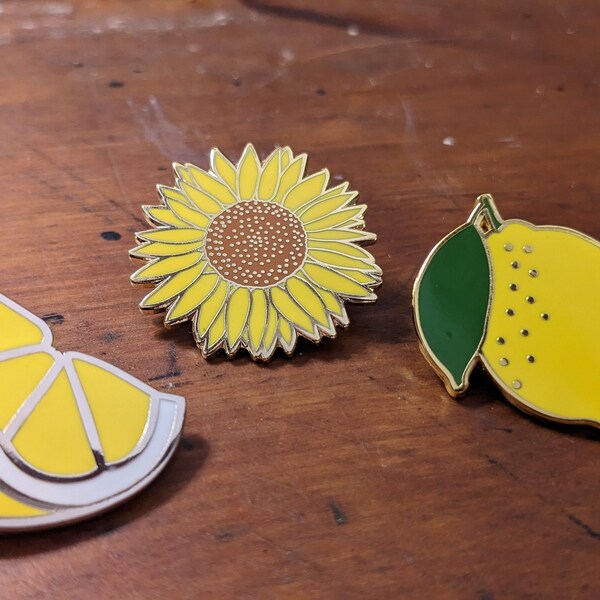 Lemon Slice Enamel Pin - Etsy