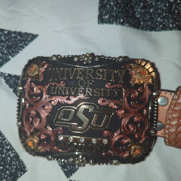 Trophy Western Belt Buckle Custom Made German Silver Hand Engraved ...