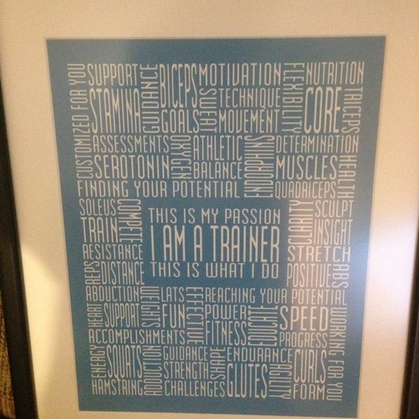 Personal Trainer Print 8x10 Personal Trainer Gift Personal Trainer ...