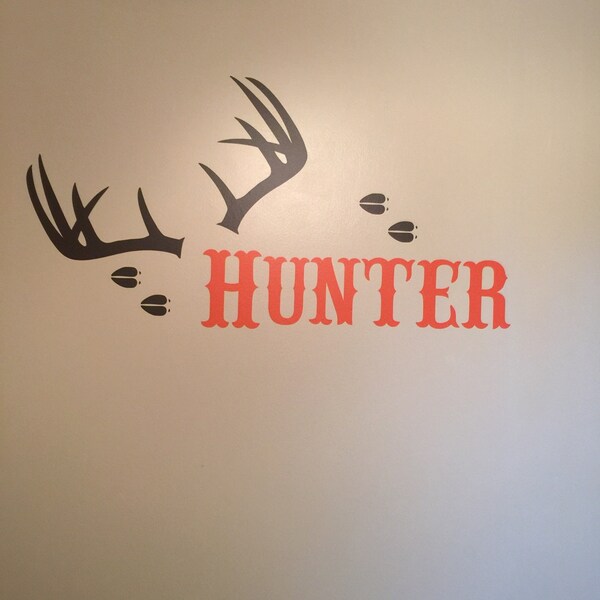 Hunting Wall Decal-antlers With Name- Boy or Girl Room Decor ...