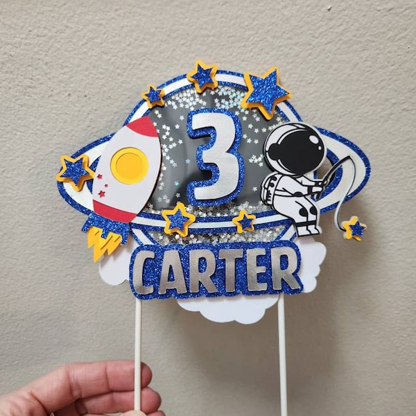 Space Cake Topper | Rocket Theme Party | Digital Download - Etsy