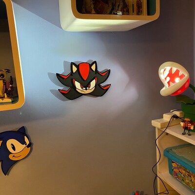 Wooden Sonic Character Head / Face Boys / Girls Gaming Bedroom / Wall ...