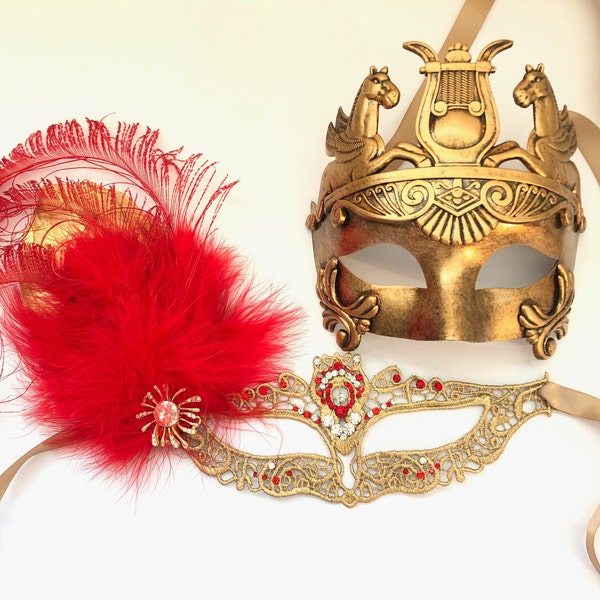 Red Ruby Jeweled Masquerade Mask, Red Dress Matching Masquerade Mask ...