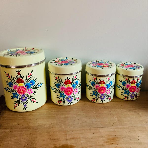 Hand Painted Masala Dabba Spice Tin, Spice Dabba, Beautiful Masala Box ...