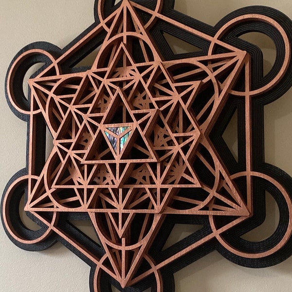 Ancient Future Mandala Wall Art 12" - Metatron's Cube, Copper and Black ...