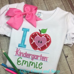I Love Kindergarten Back to School Applique: Machine - Etsy