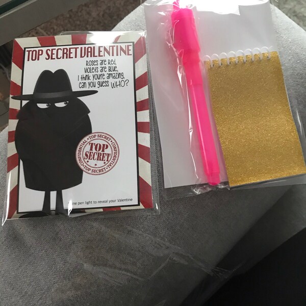 DIY Printable Spy Invisible Ink Pen Valentine Card (sugar Free) Fun! - Etsy