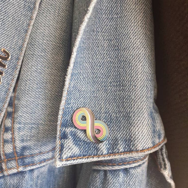 Infinitely Non-binary Pin — Subtle Enby Non Binary Pride Accessory ...