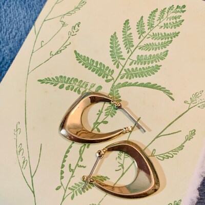 18 Carat Gold Plated Abstract Half Face Hammered Moon - Etsy