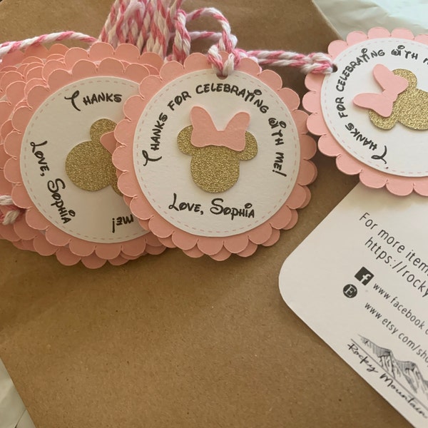 Minnie Mouse Favor Tags, Minnie Mouse Baby Shower Tags - Etsy