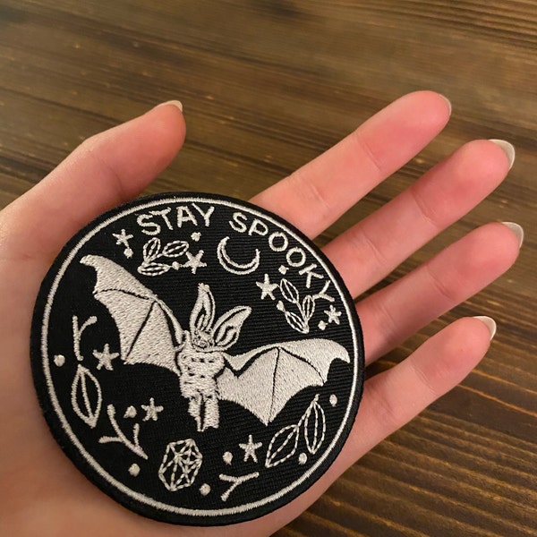 Spooky Bat Pastel Goth Patch | Iron on | Gothic Halloween Patches ...
