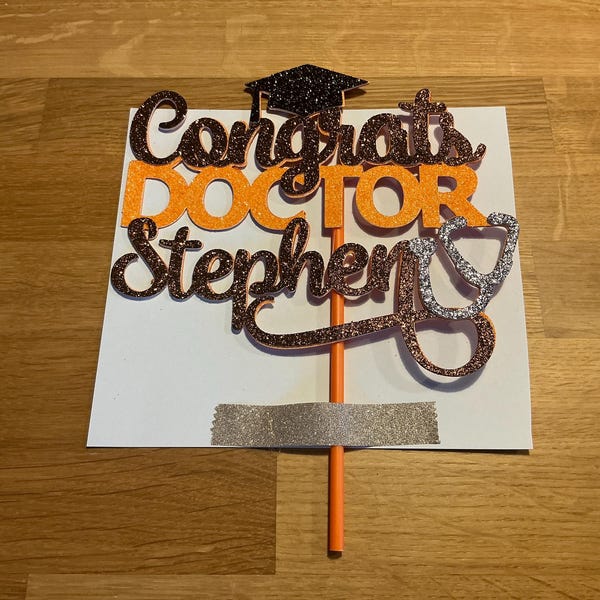 Custom Doctor Graduation Cake Topper - Doctor Name Cake Topper ...