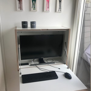 27 Monitor Desk Office Desk Home Office Work Space Modern Desk Space ...